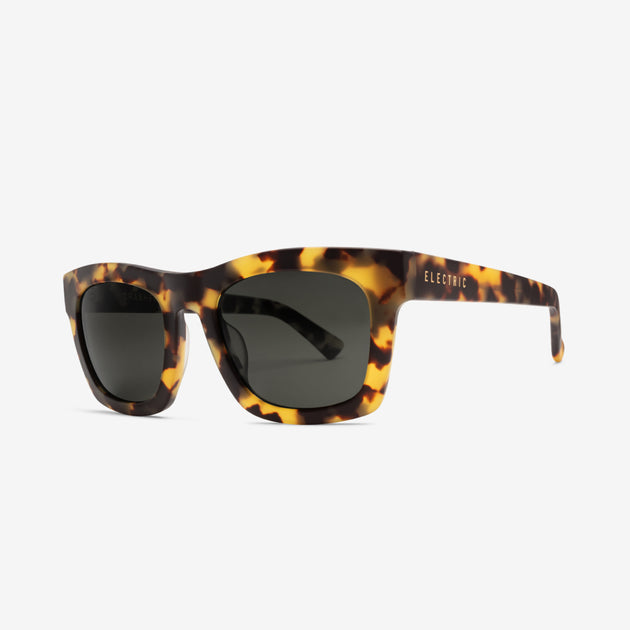 Electric Crasher 49mm Matte Tortoise Sunglasses Grey Polarized